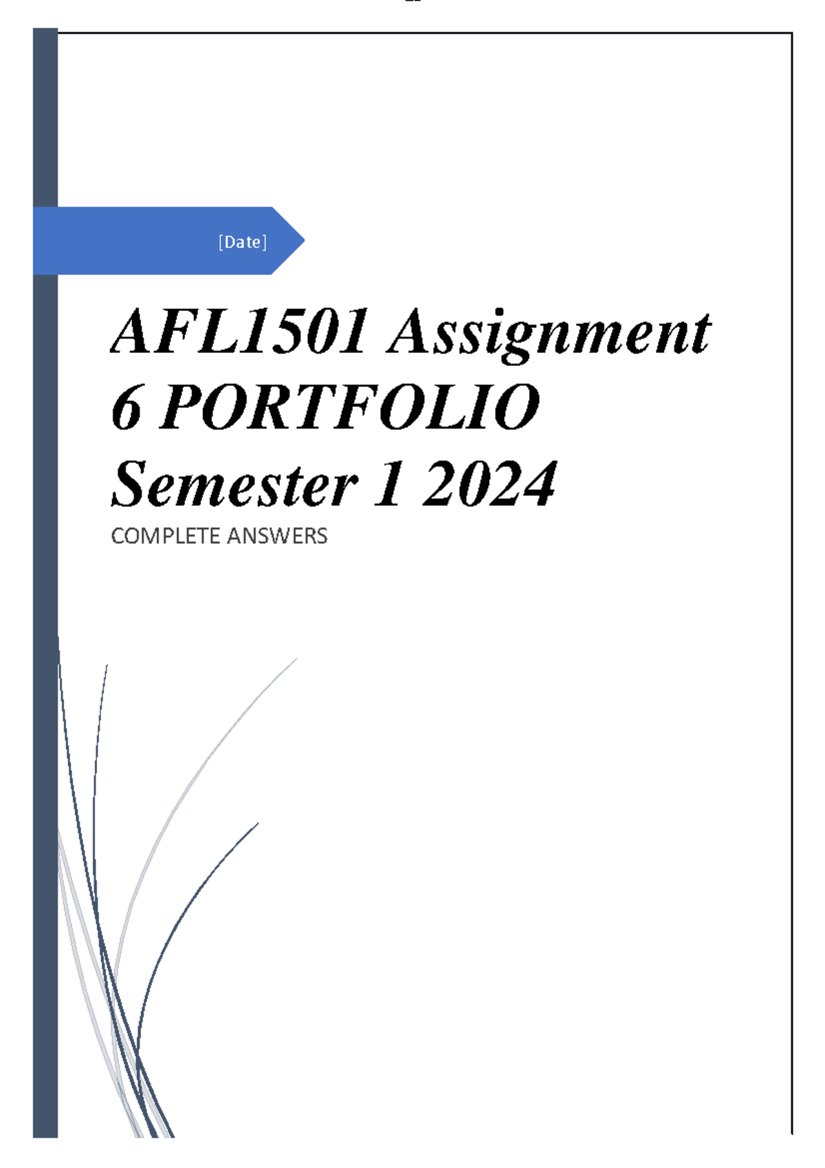 AFL1501 Assignment 6 Portfolio - [Date] AFL1501 Assignment 6 PORTFOLIO ...