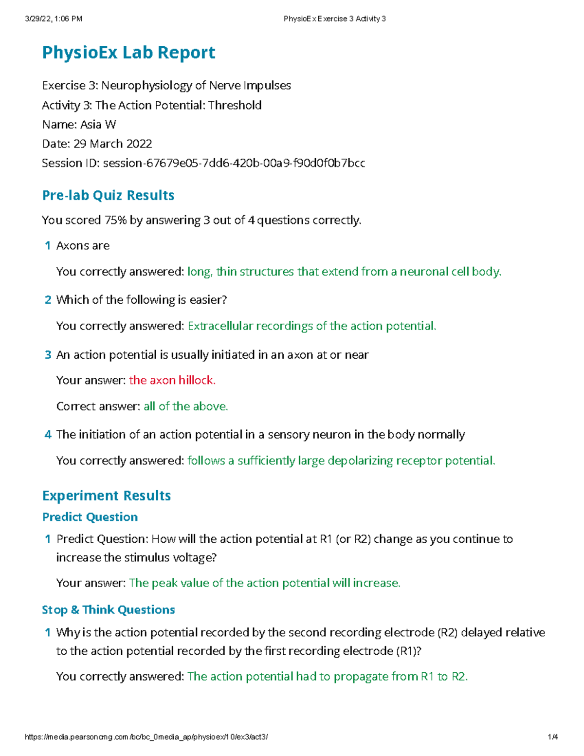 Physio Ex Exercise 3 Activity 3 - PhysioEx Lab Report Exercise 3 ...