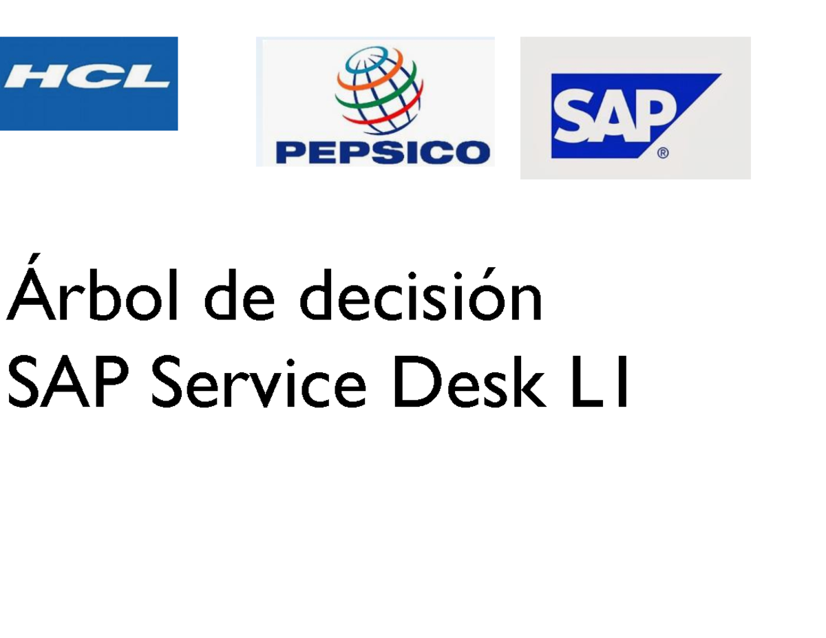Arbol de decision SAP - Árbol de decisión SAP Service Desk L NO ...