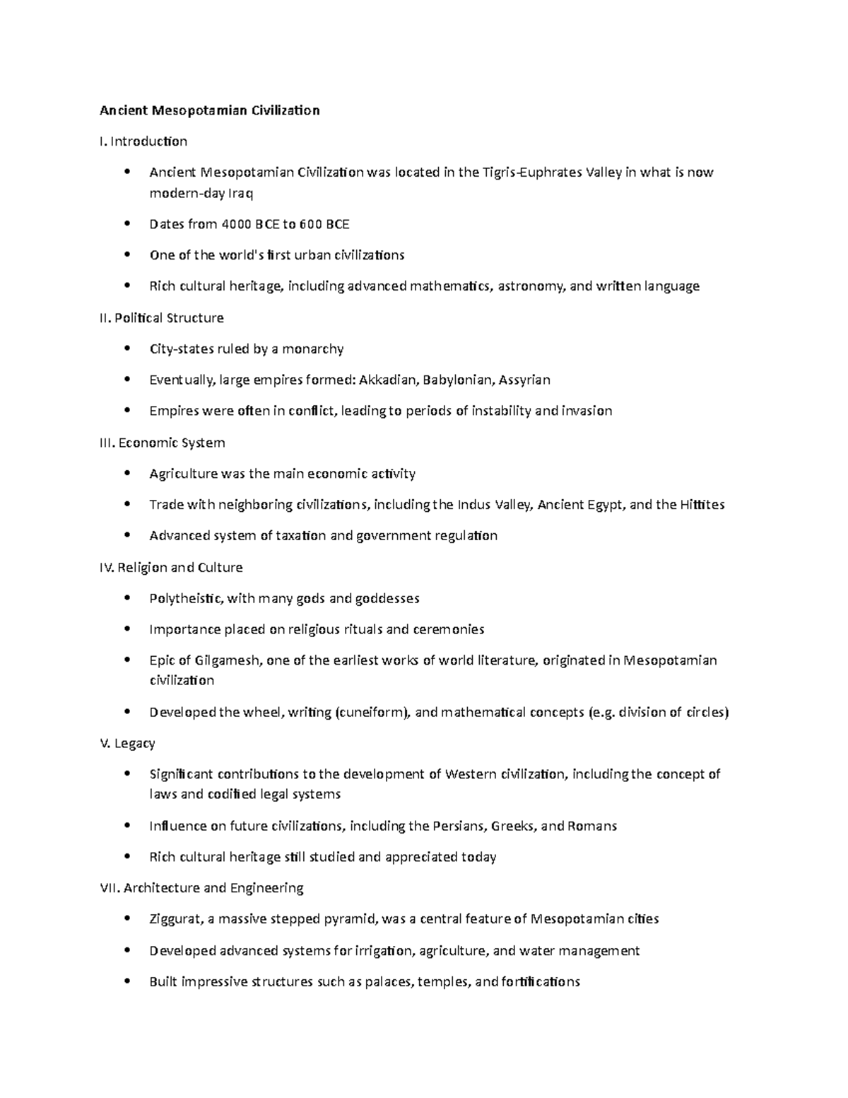 Ancient Mesopotamian Civilization - Introduction Ancient Mesopotamian ...