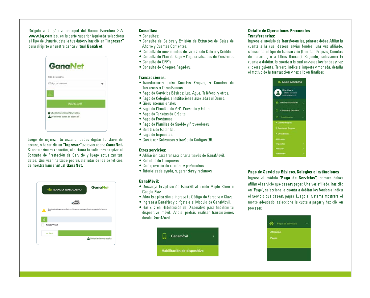 Pdf servicios gananet instructivo de uso - DirÌgete a la p·gina principal del Banco Ganadero S ...