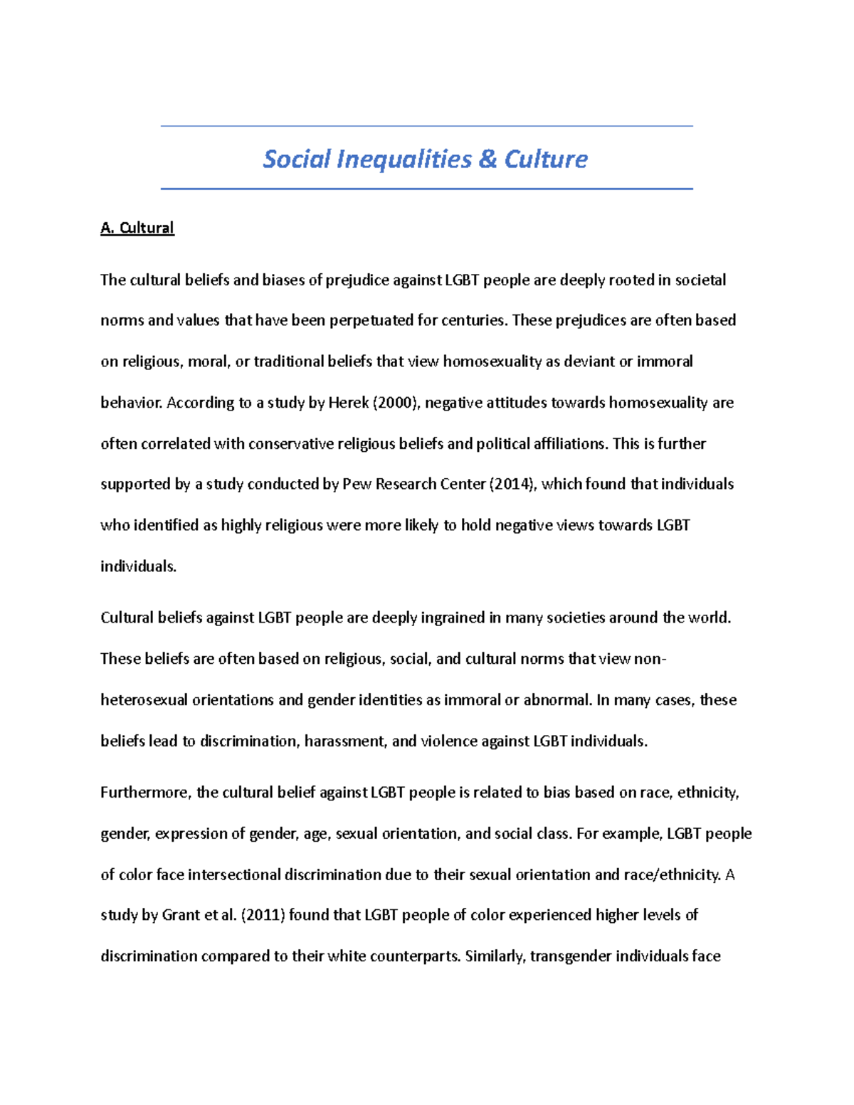 Social Inequalities and Culture - SOC112 - SNHU - Studocu