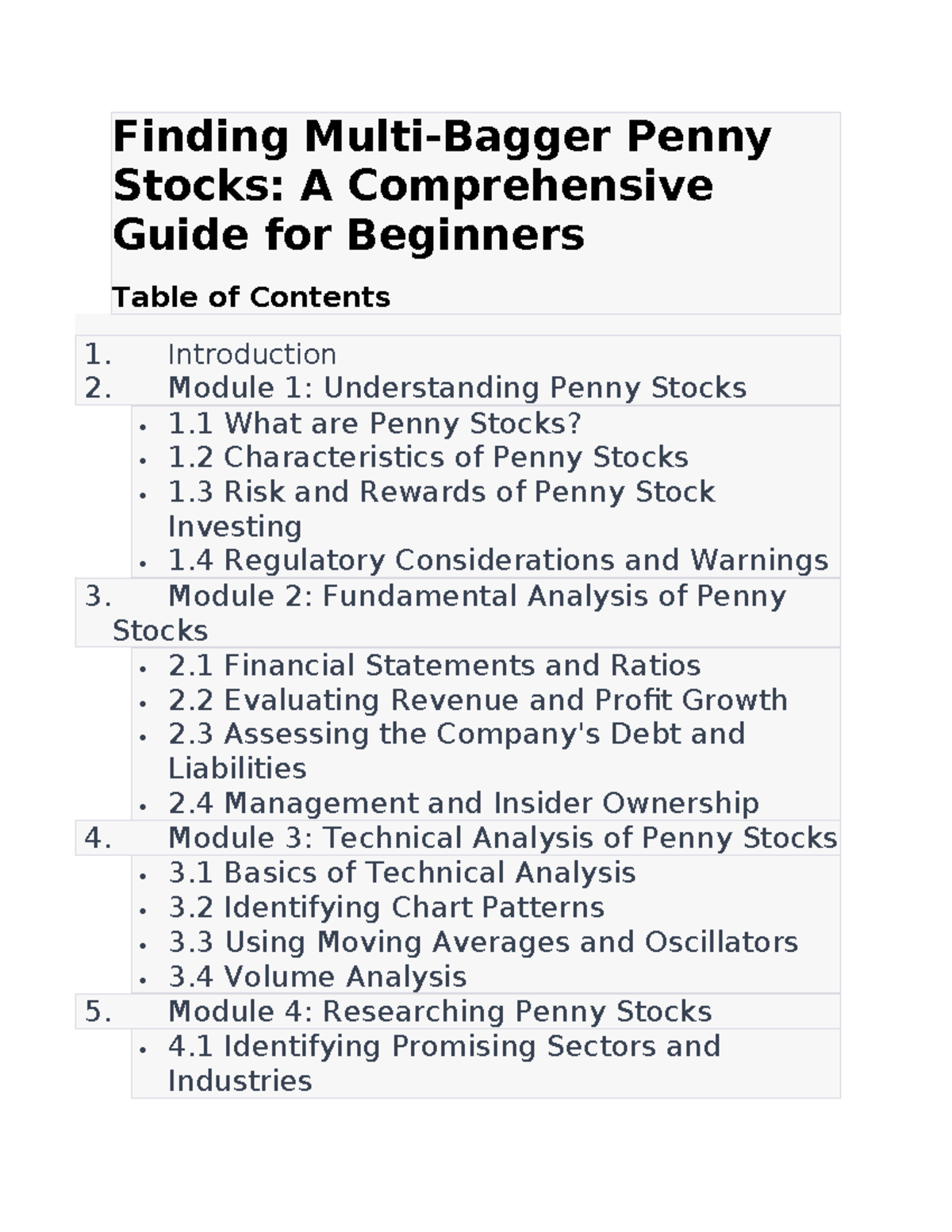 Penny stock course 2023 05 08 04 38 54 - Finding Multi-Bagger Penny ...