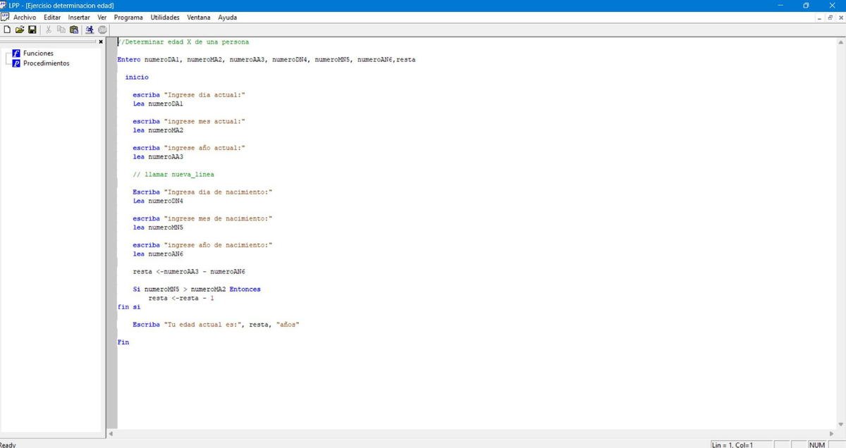 Algoritmo en (LPP ) que determine la edad de una persona - Analisis y desarrollo de software ...