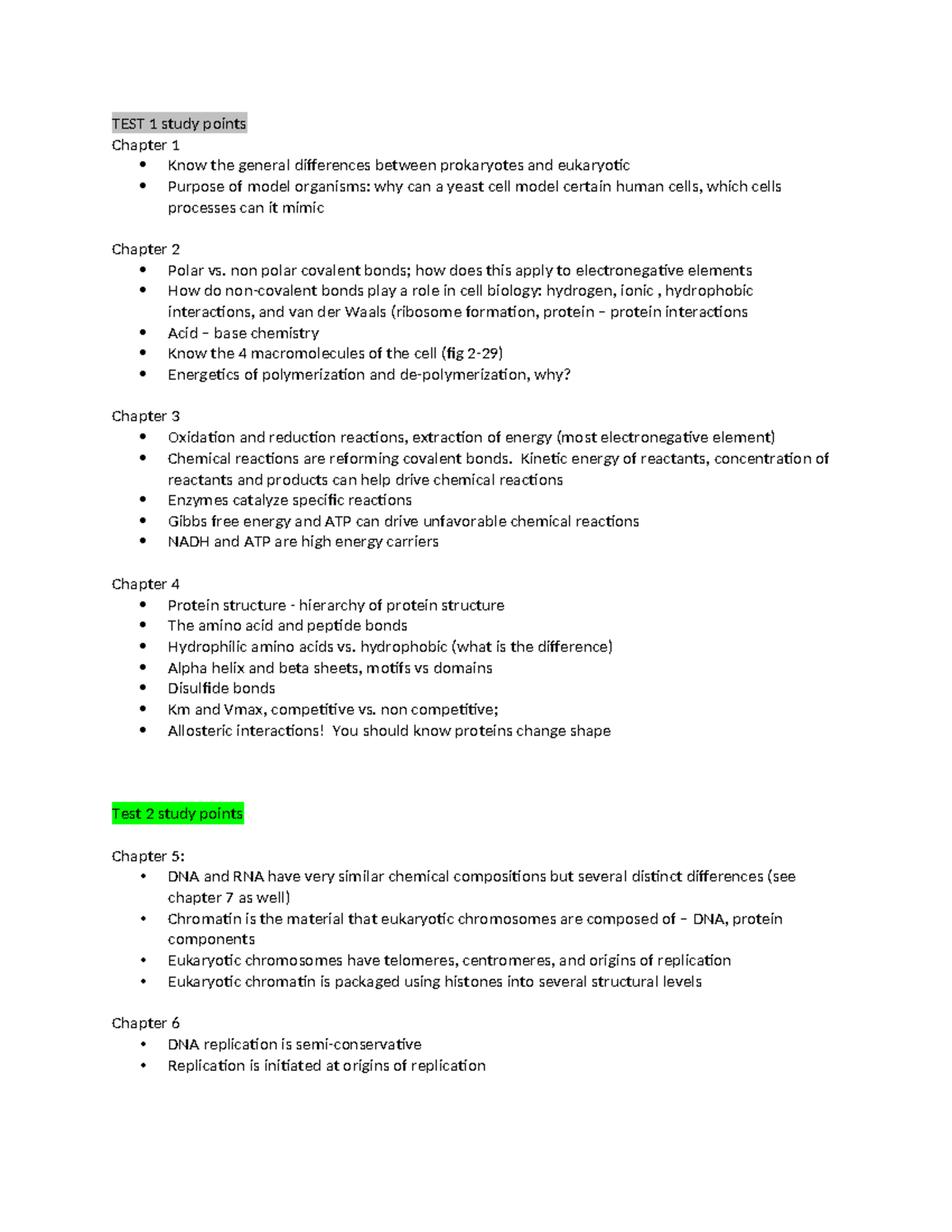 Optional Final exam study guide - TEST 1 study points Chapter 1 Know ...