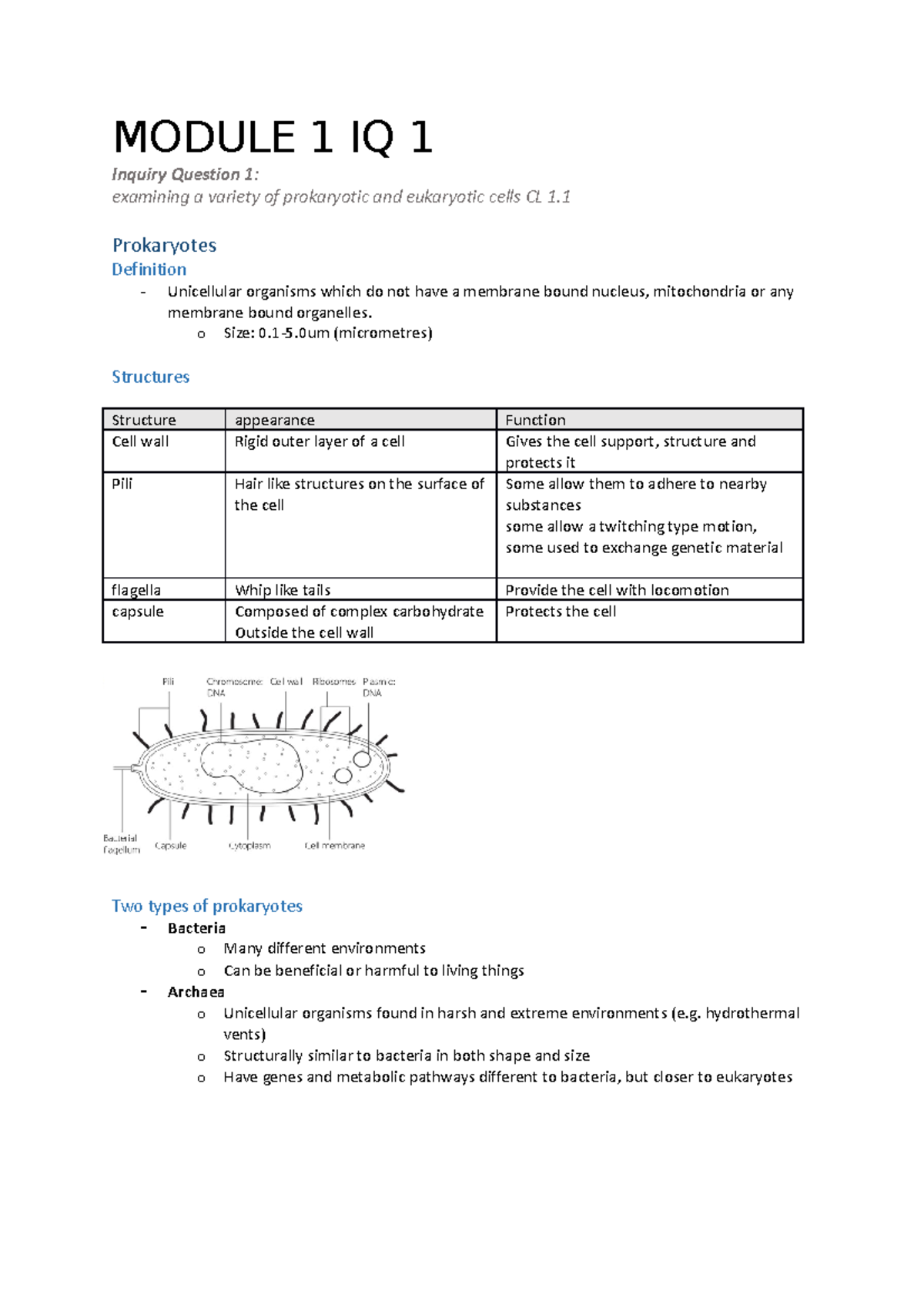 Bio mod 1 - Biology module 1 2019 - MODULE 1 IQ 1 Inquiry Question 1 ...