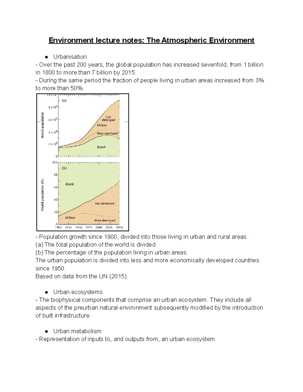 Environment lecture notes The Atmospheric Environment - During the same ...
