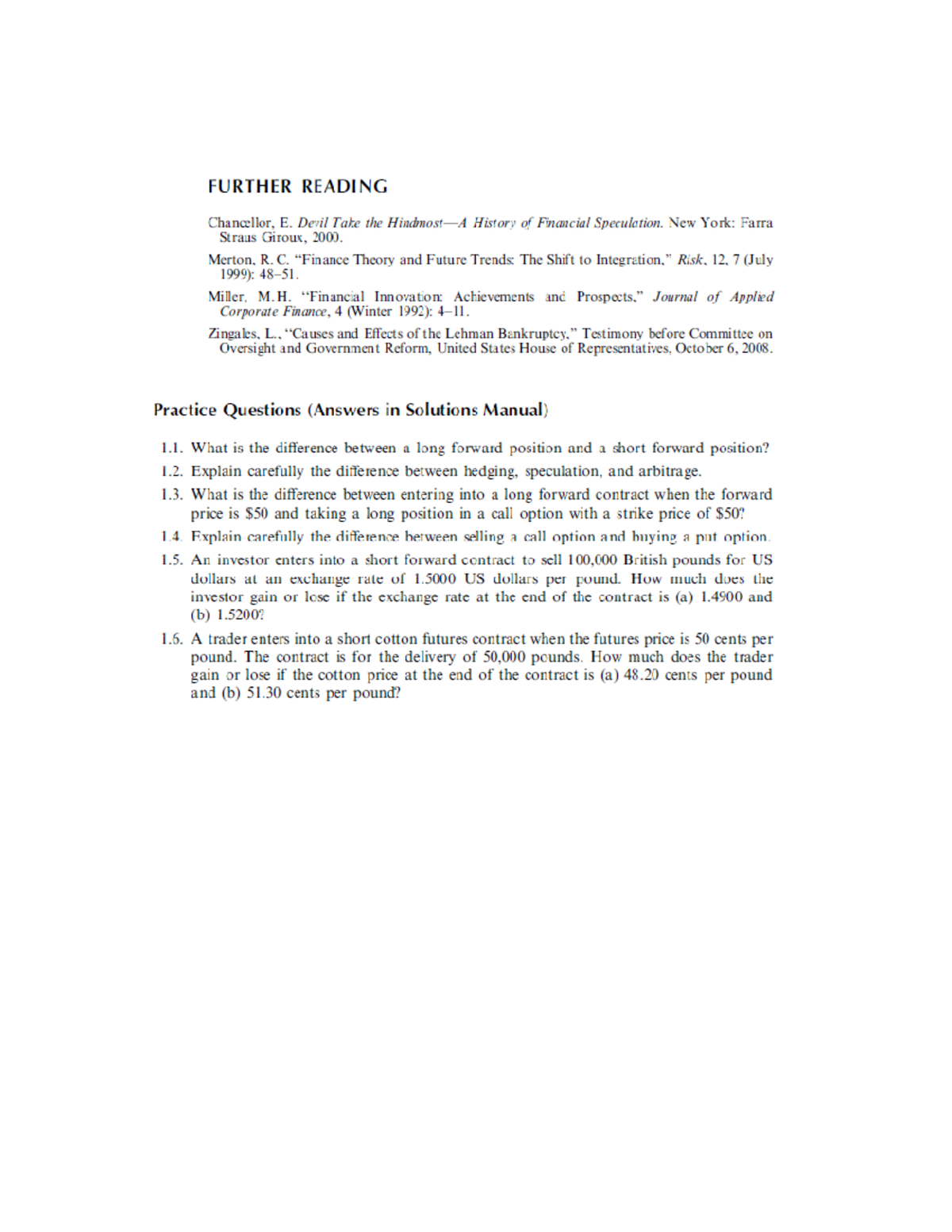 Practice 1 - John hull Book - MGFC30 - Studocu