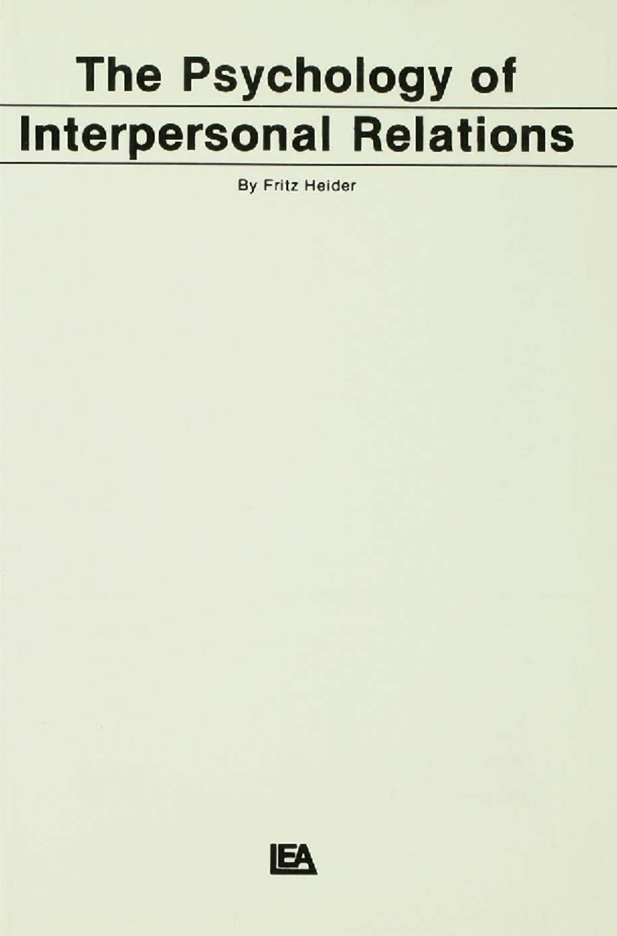 9780203781159 previewpdf - The Psychology of Interpersonal Relations ...