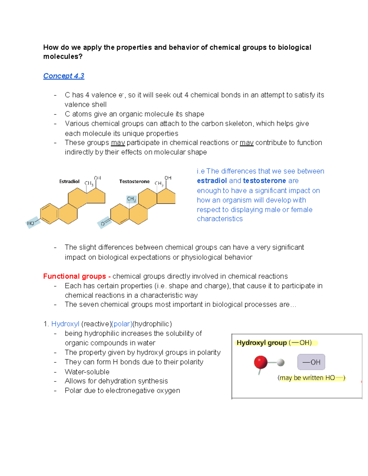 Chapter 4 Carbon & The Molecular Diversity of Life - How do we apply ...