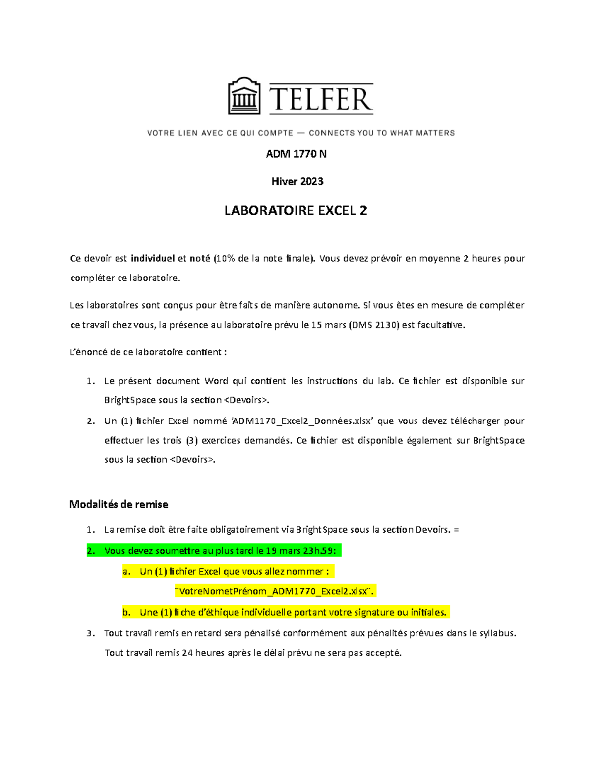 Instructions - notes - ADM2303 - uOttawa - Studocu