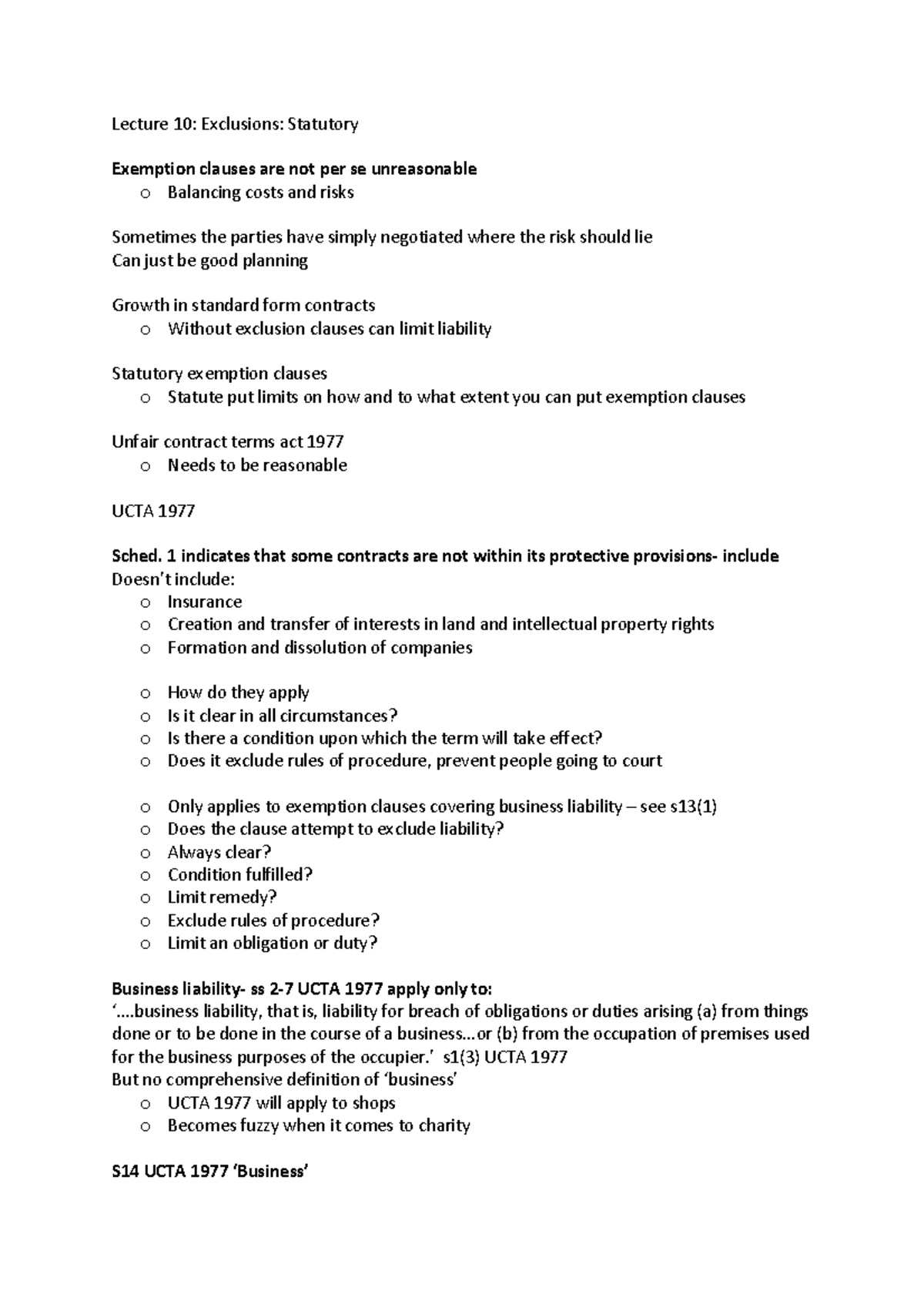 Exclusions- Statutory - Lecture 10: Exclusions: Statutory Exemption ...