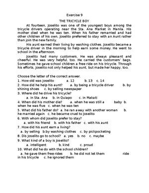 Exercises 3 and 4 - Developing Reading Power - Exercise 3 COUNTING THE ...