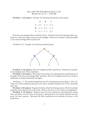 PSET3 TASol - Problem Set 3 TA solution - 100C Problem Set 3 Solutions, WI Min Lee Problem 1 ...