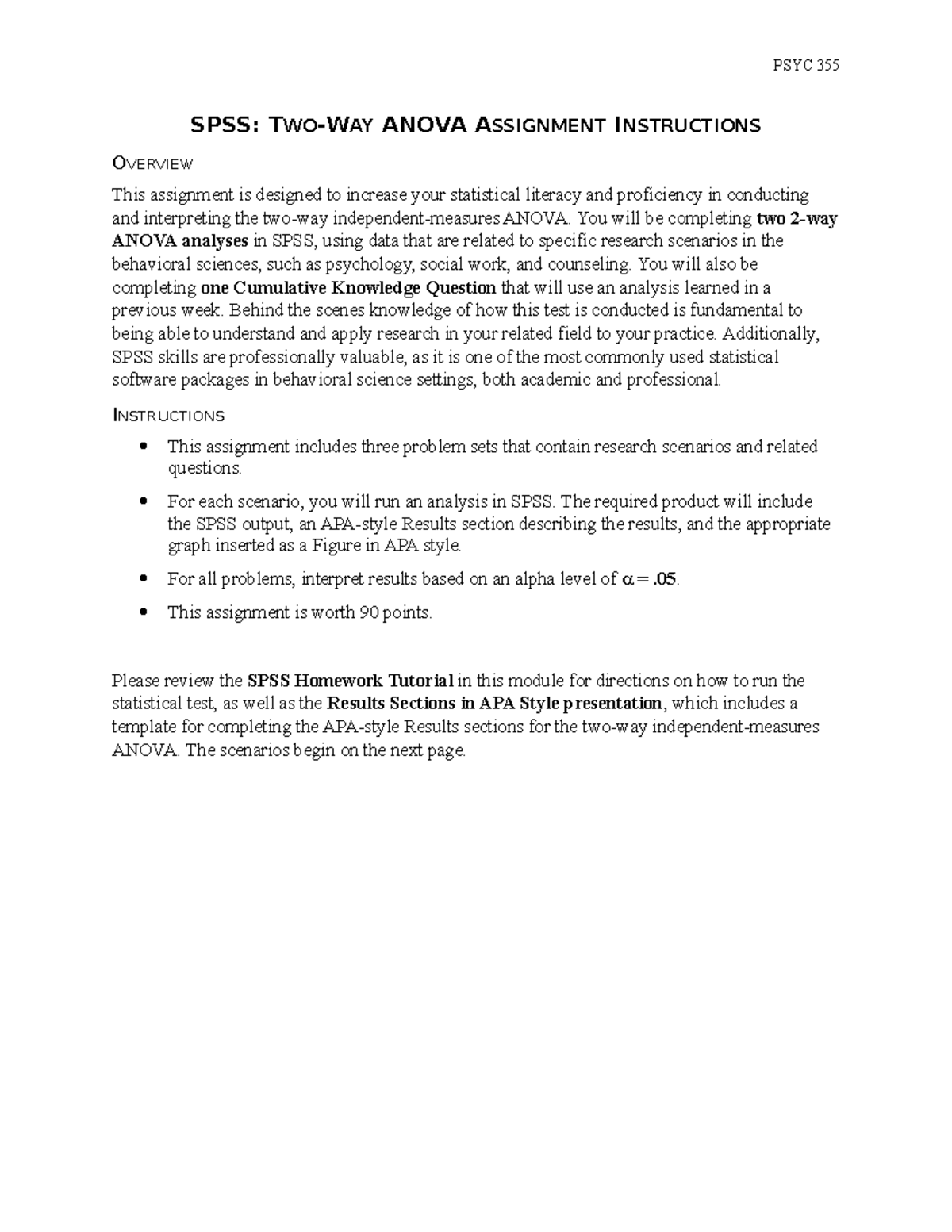 SPSS Homework Two-Way Anova Assignment Instructions 4 353299052 - SPSS ...