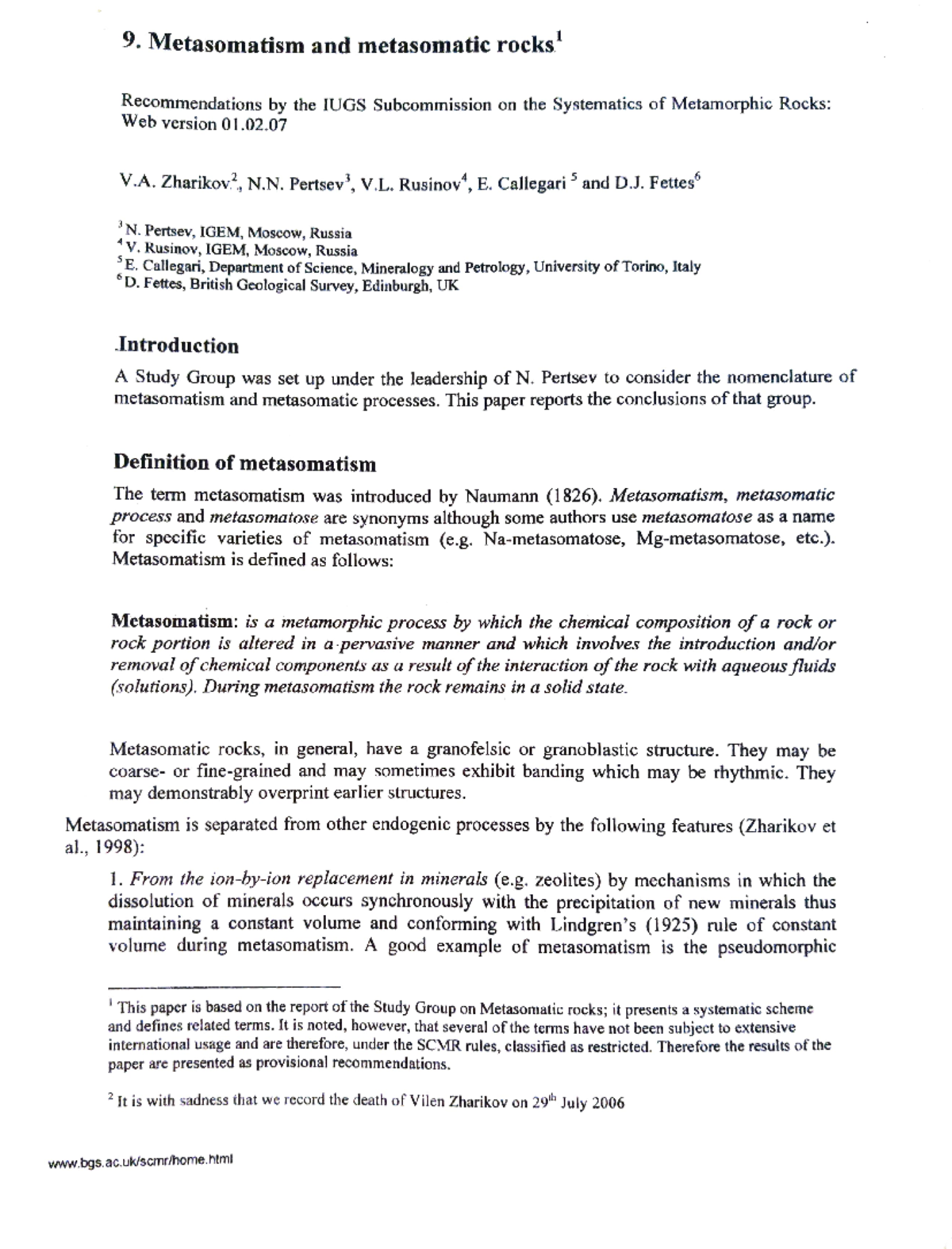Metasomatism and metasomatic rocks - Metasomatism and metasomatic rocks ...