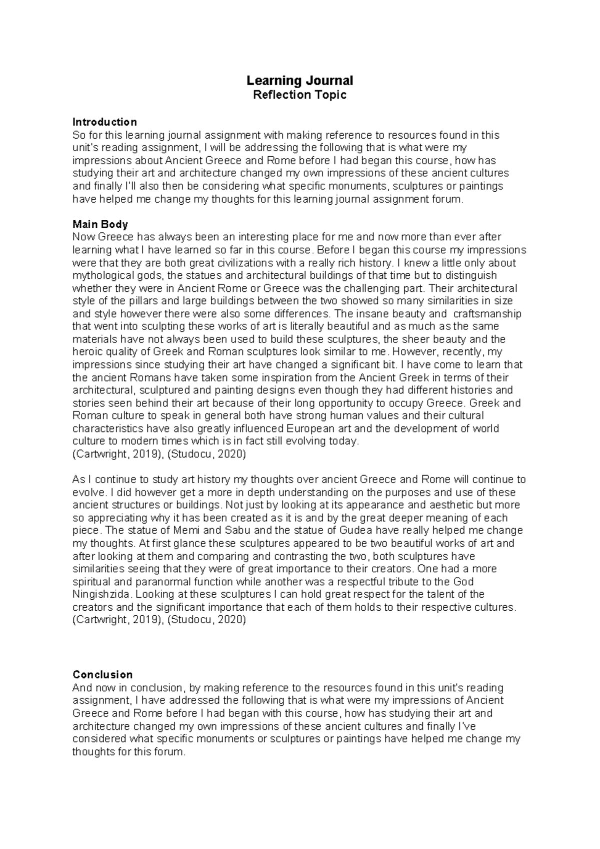 Learning Journal - Unit 2 - Learning Journal Reflection Topic ...