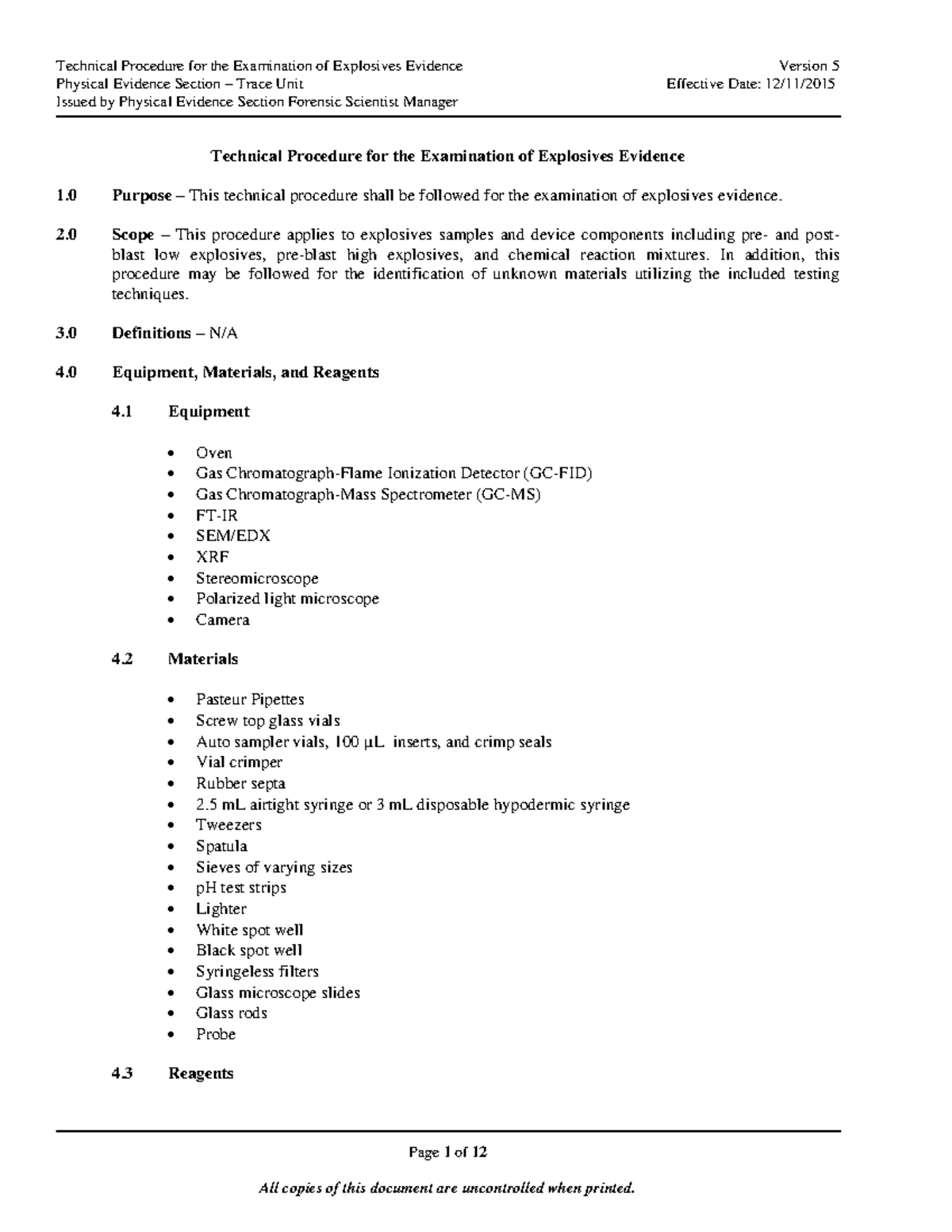 Spot test - Spot test used for explosives - Physical Evidence Section ...