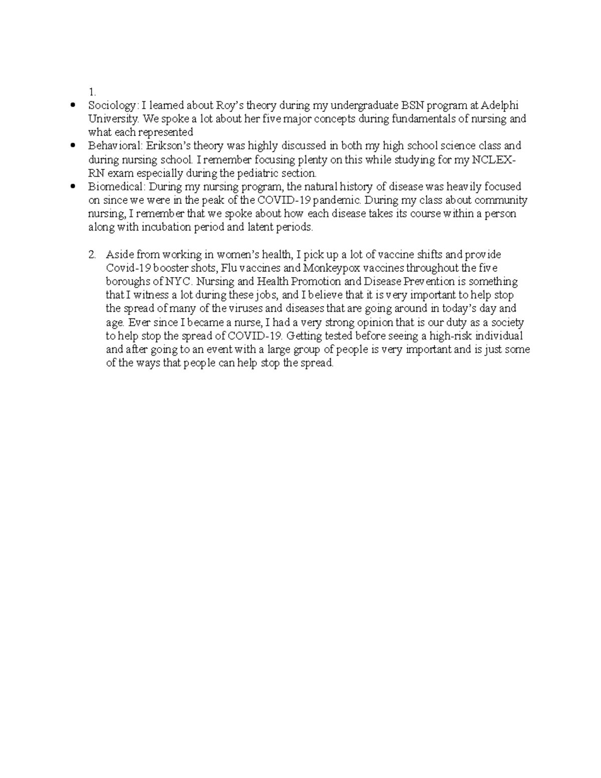 Alpren check in 5 theory - 1. Sociology: I learned about Roy’s theory ...