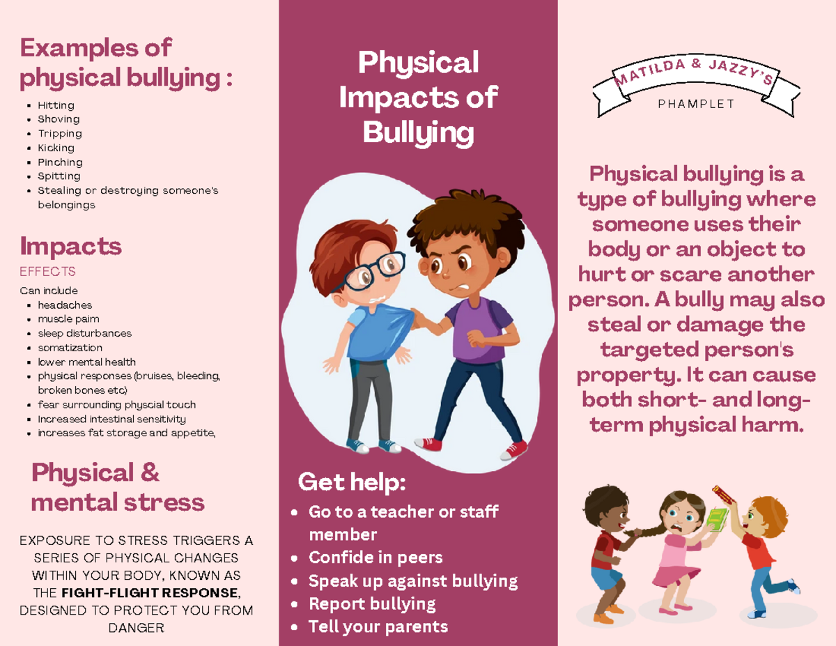 Physical Bullying - M A T I L D A & J A Z Z Y ’ S P H A M P L E T ...