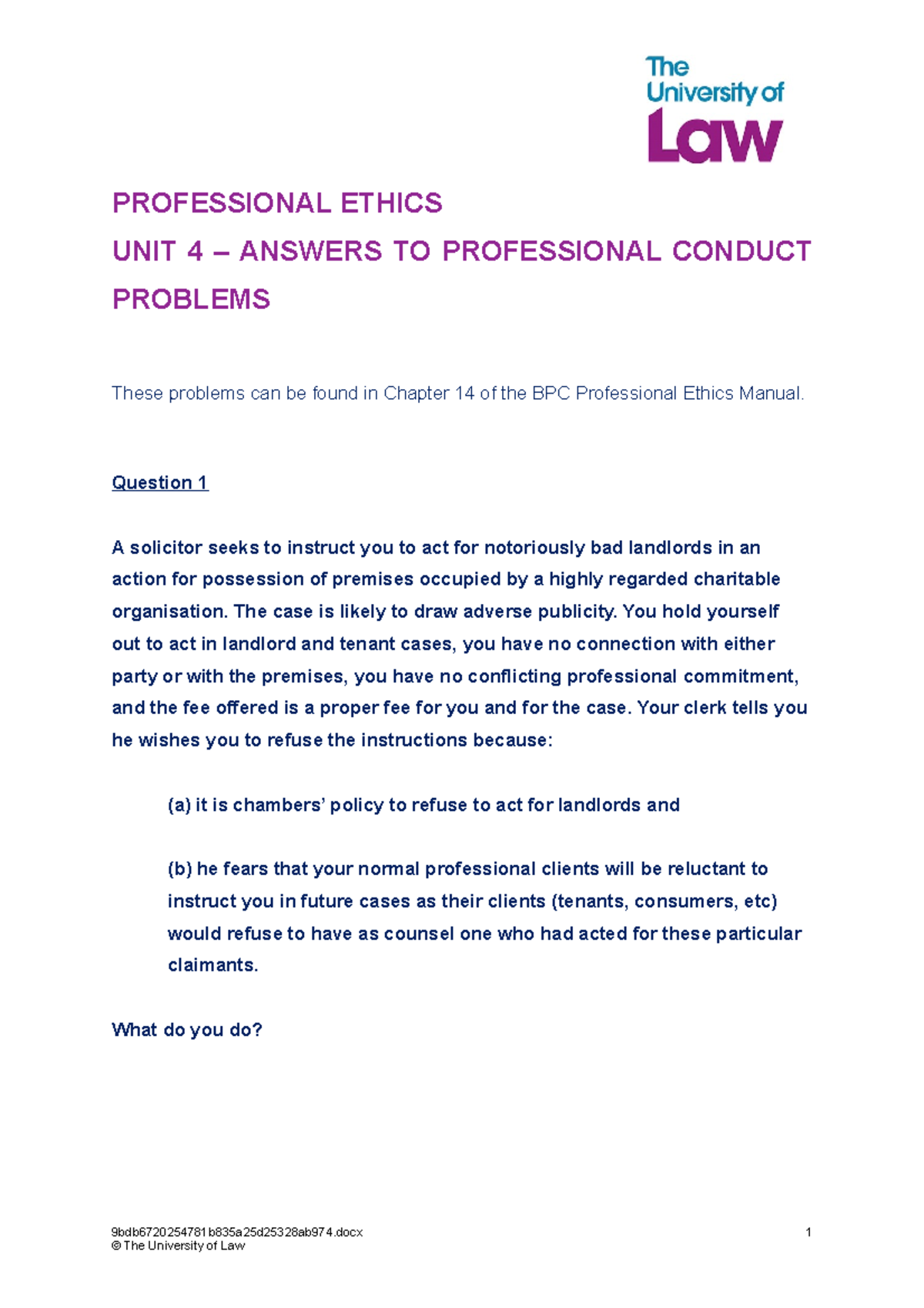 Unit 4 (Qn A) - professional ethics syllabus ulaw - PROFESSIONAL ETHICS ...