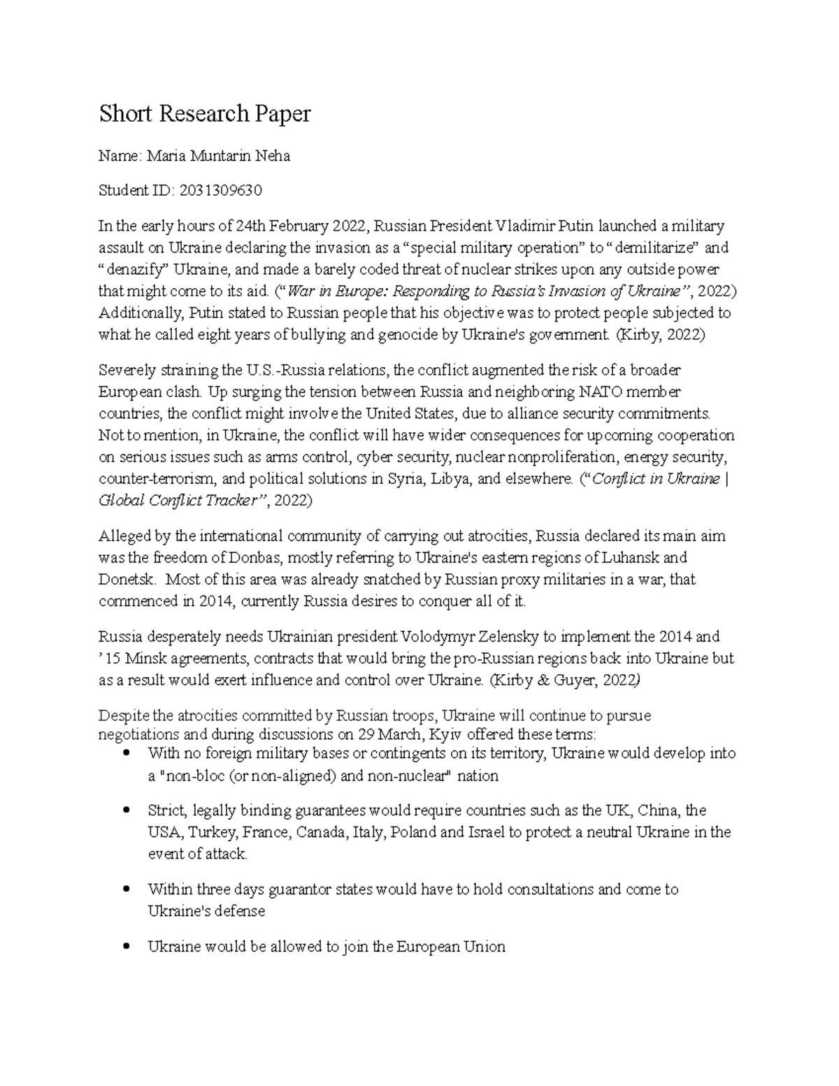 Short Research Paper - Eng103 - Short Research Paper Name: Maria ...