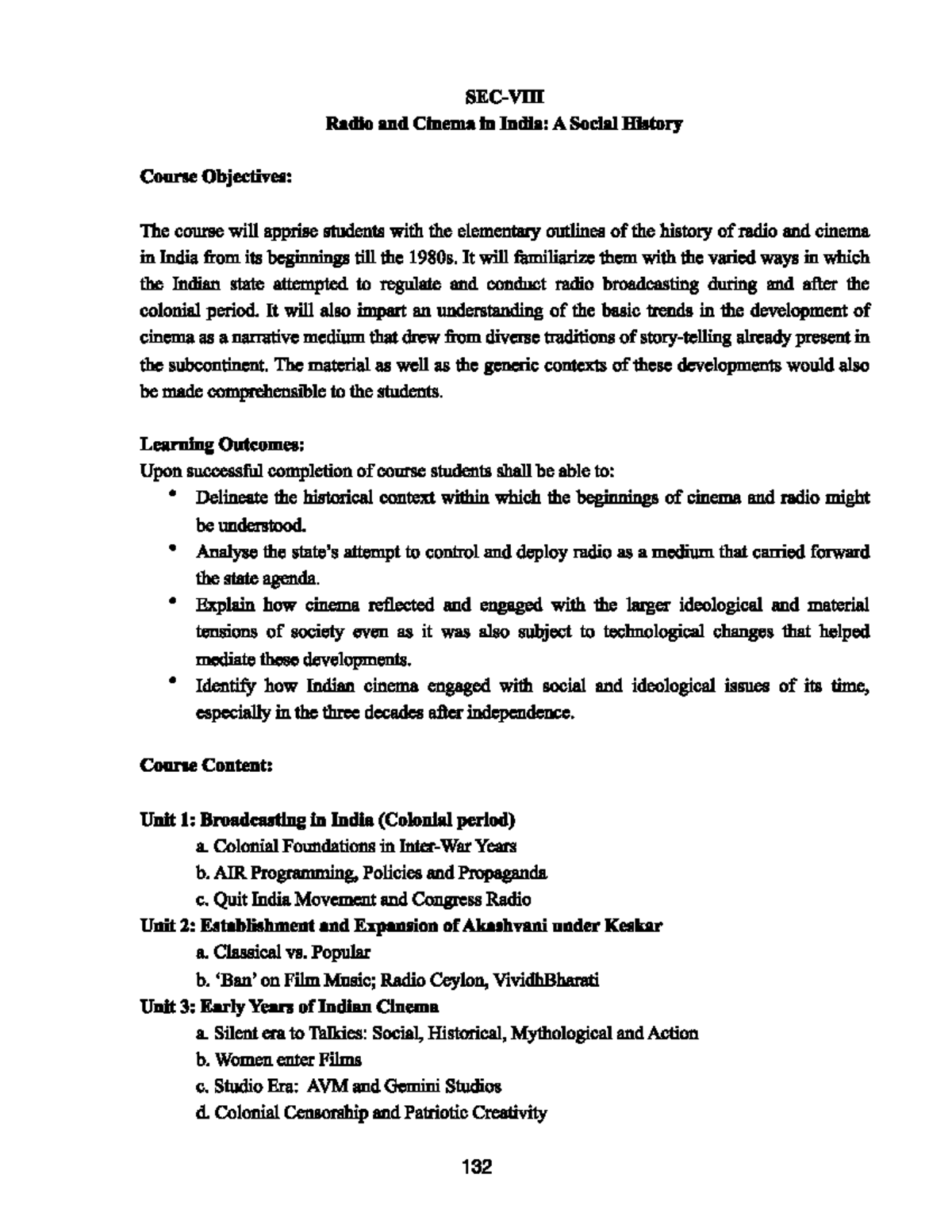 Syllabus, Redio and Cenema - BA 501 - Studocu