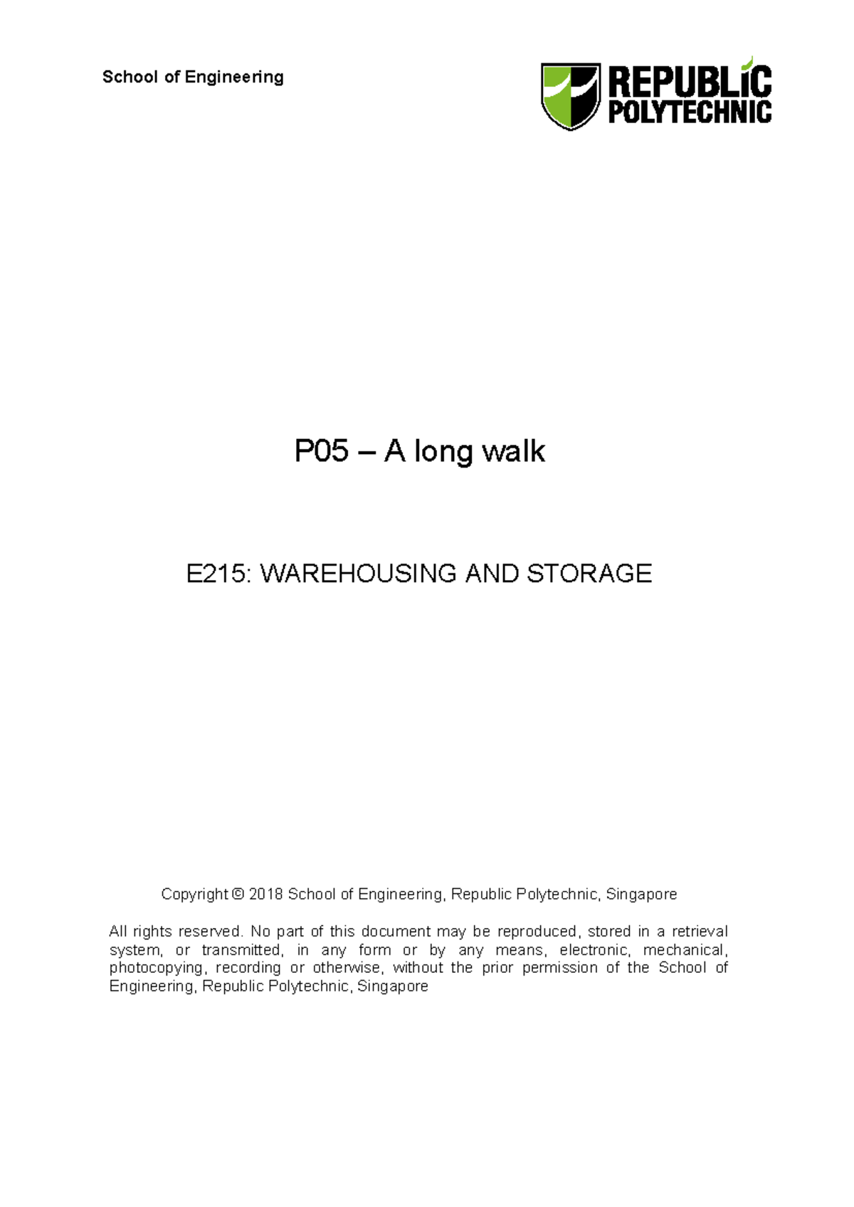 E215 Lesson 5 (PBL) - nil - E215 - School of Engineering P05 – A long ...