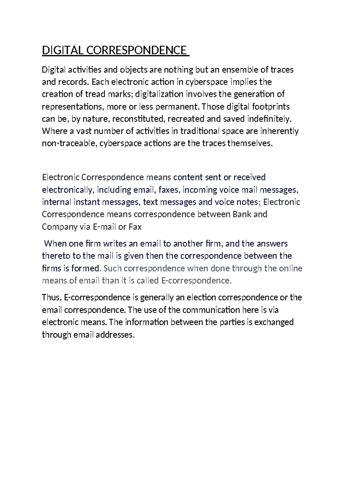 Journalism - digital correspondence - DIGITAL CORRESPONDENCE Digital ...