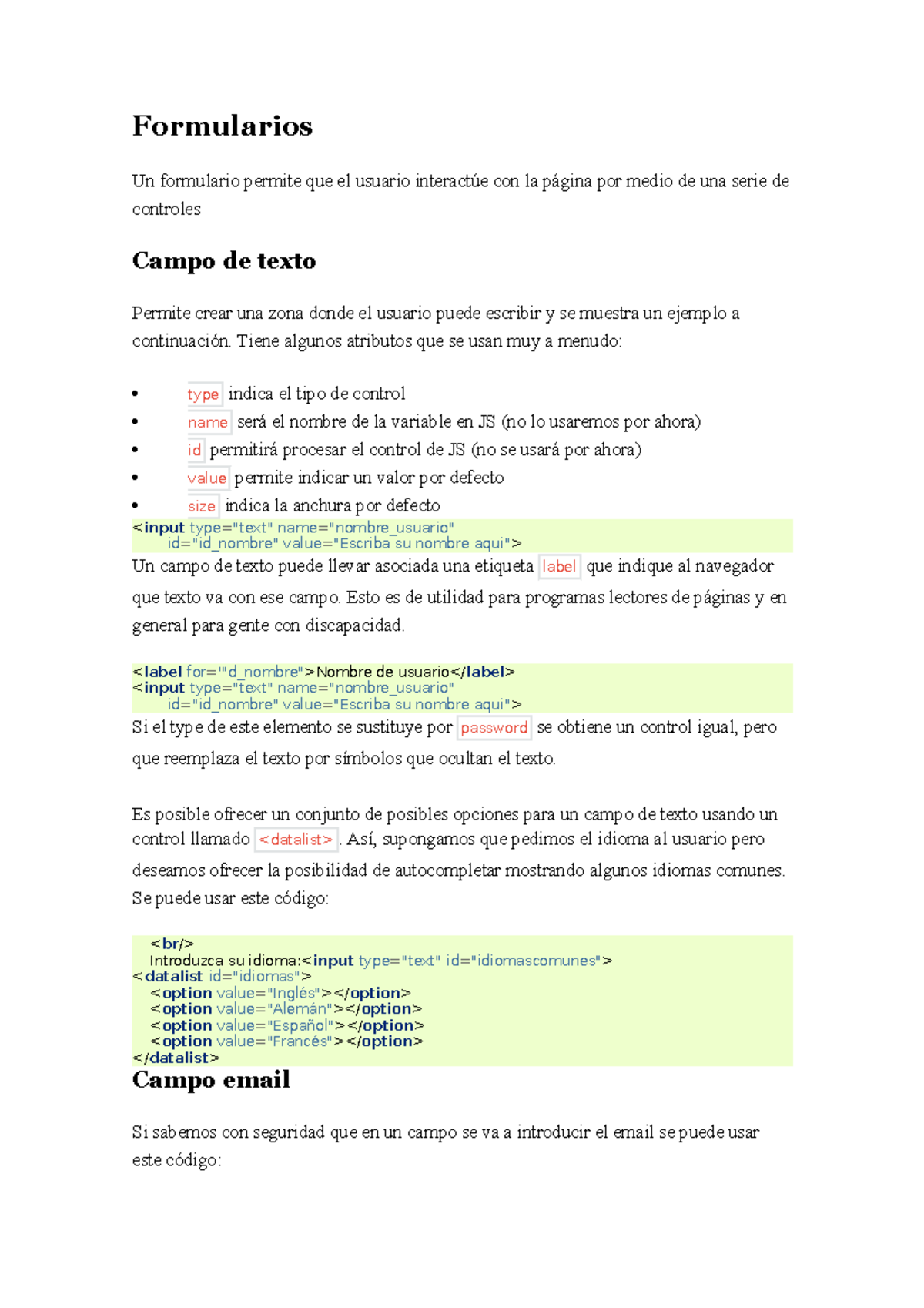 Formularios Teoría - asdadsasd - Formularios Un formulario permite que ...