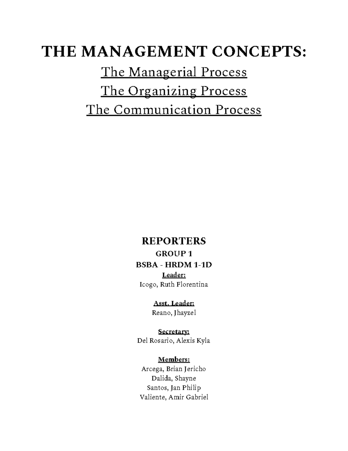 THE Management Concepts - THE MANAGEMENT CONCEPTS: The Managerial ...