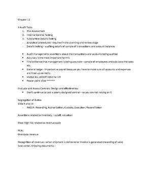 Chapter 7 Homework - Following are examples of control deficiencies ...