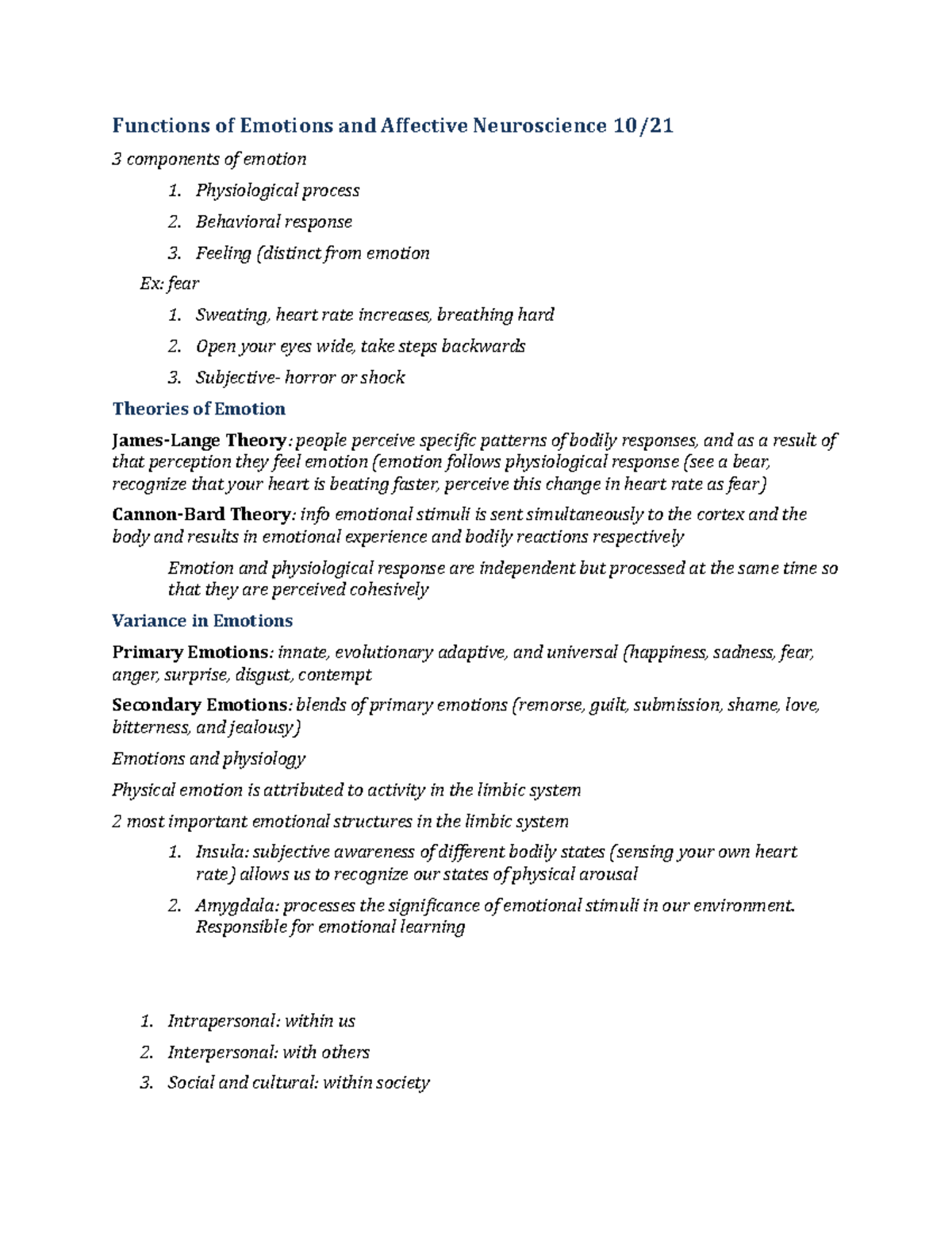 Functions of Emotions and Affective Neuroscience-10-21 - Physiological ...