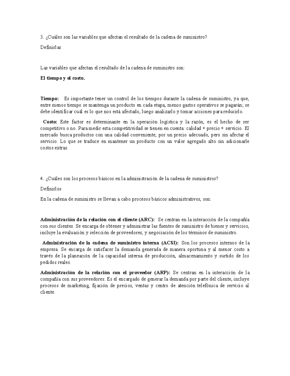 Aca 1 logistica - ACA - ¿Cuáles son las variables que afectan el ...