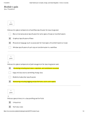 Data Warehouse Concepts, Design, and Data Integration - Home Coursera 2 ...