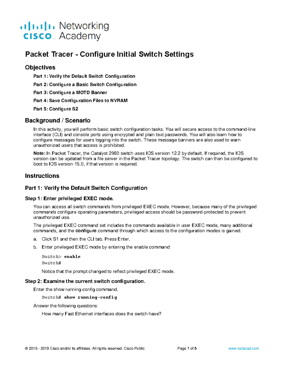 2 - 2.5.5-packet-tracer-configure-initial-switch-settings of cisco ...