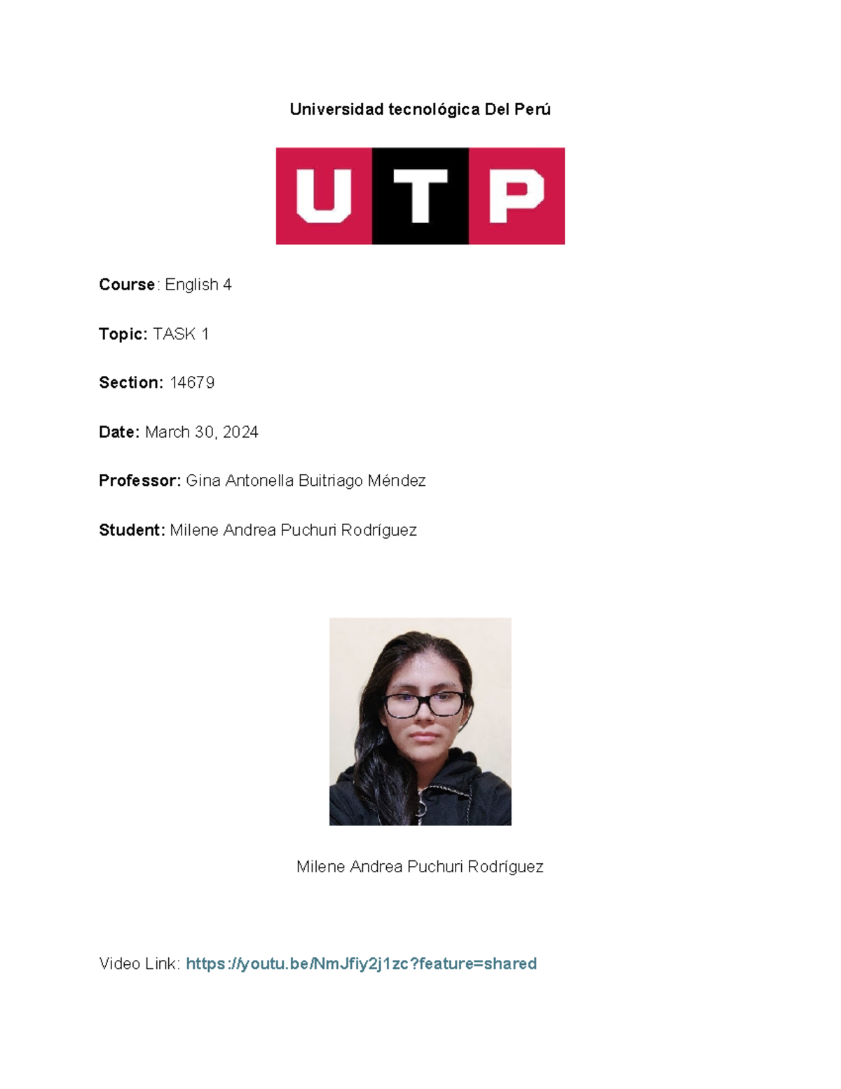 Puchuri Andrea - week 1 - Inglés 4 - Universidad tecnológica Del Perú ...