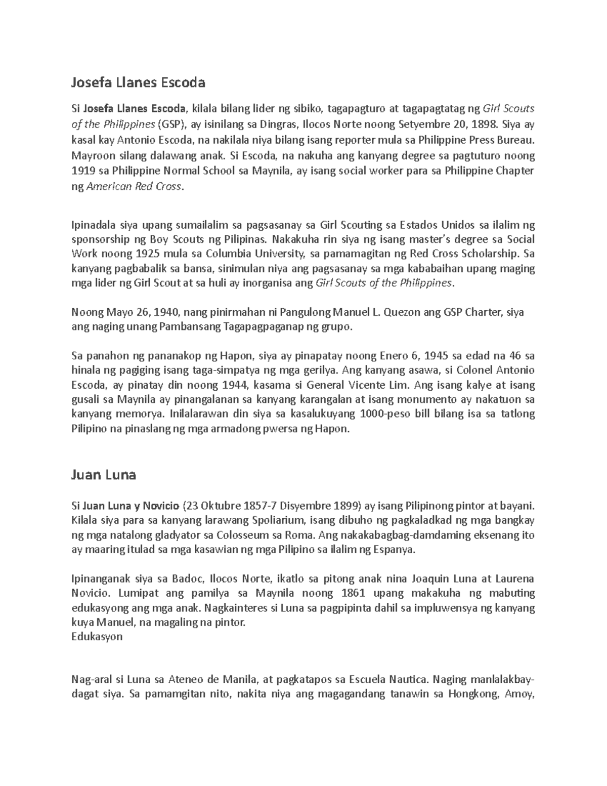 Reportingjrp - lecture - Josefa Llanes Escoda Si Josefa Llanes Escoda ...