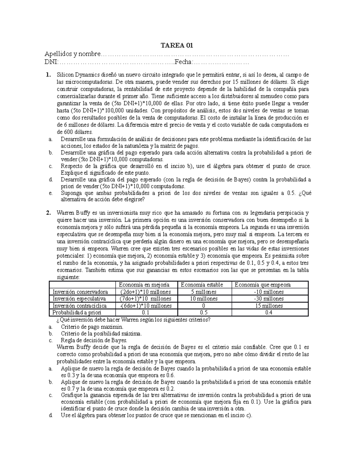 Tarea 01 - adfadf - TAREA 01 Apellidos y - Studocu