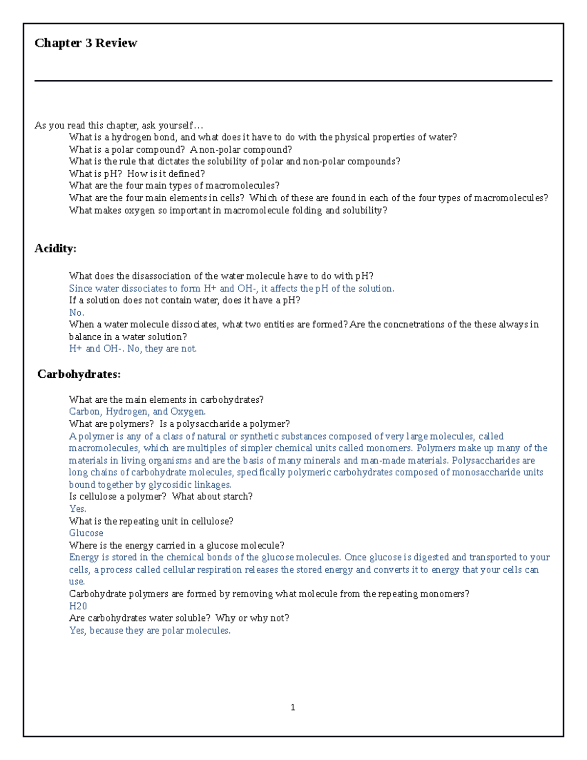 Ch03 review questions - Summary of material covered in the exam from the textbook Dr. Eardly ...