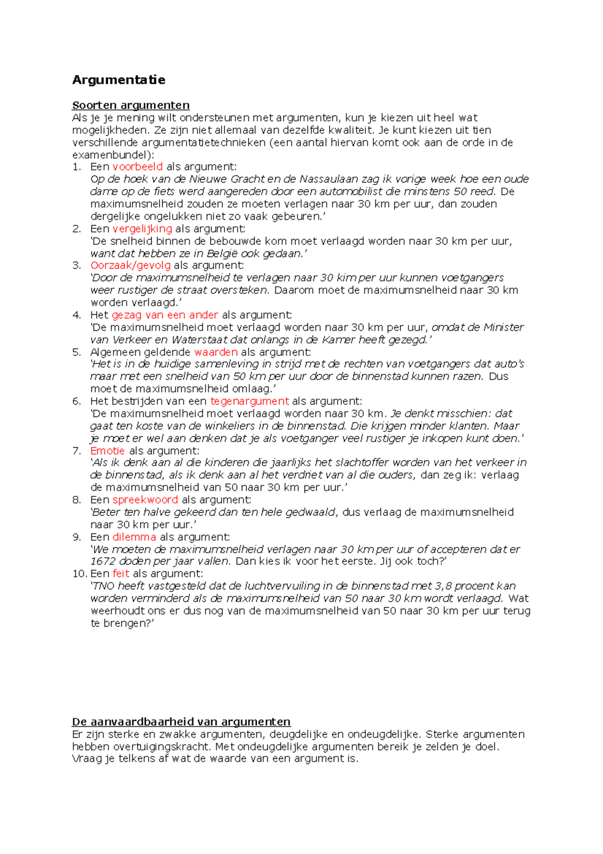 Soorten argumenten - eeeeeeeeee - Argumentatie Soorten argumenten Als ...