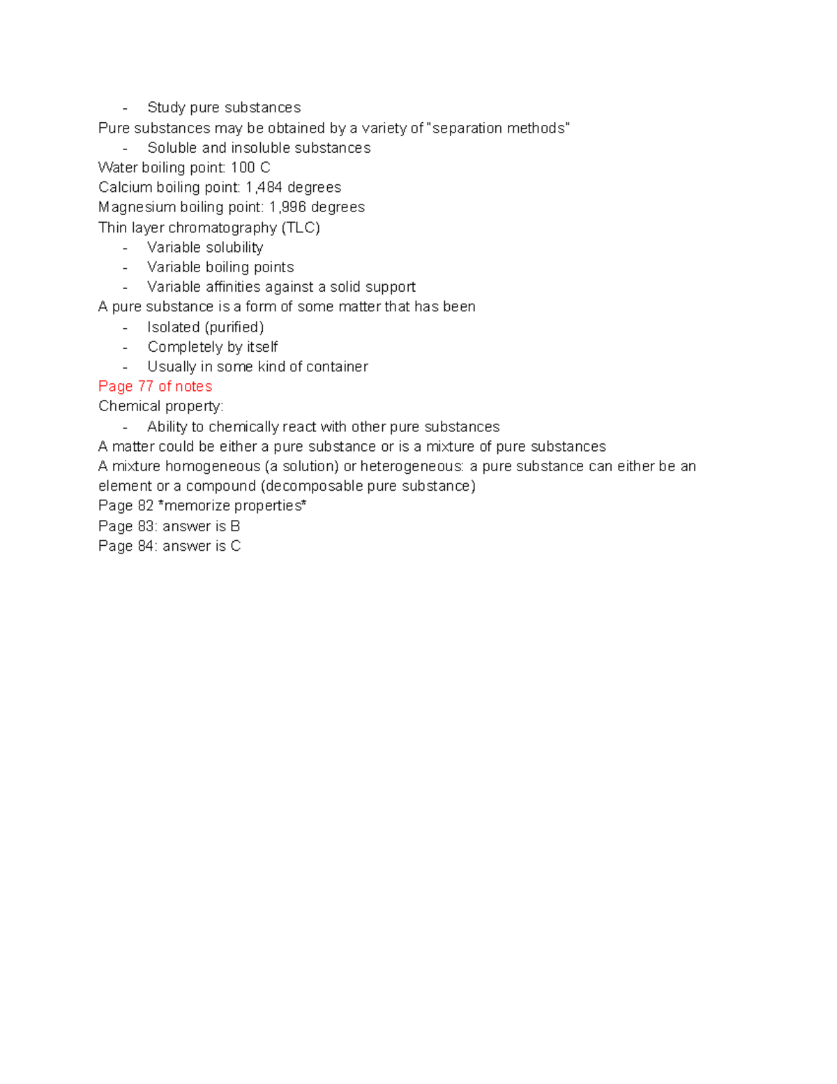 Chem 9 2 notes - Study pure substances Pure substances may be obtained ...