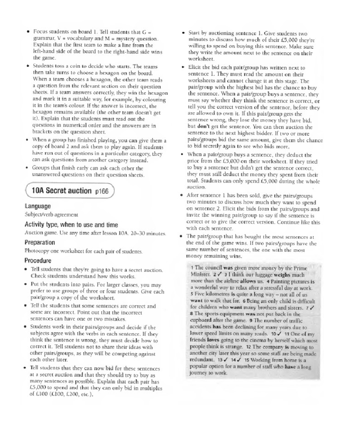 Secret auction - Actividad para practicar estructuras en clase - Focus ...