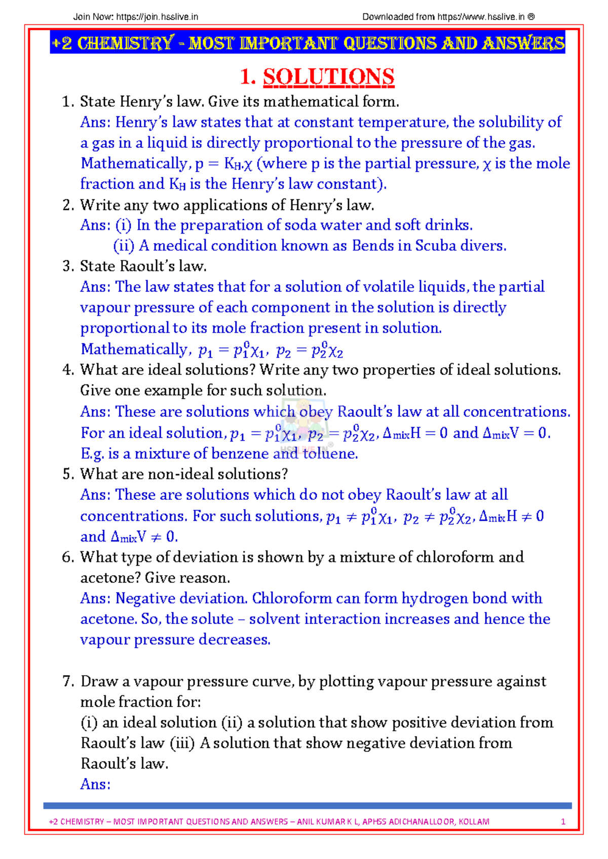 Hsslive-xii-Chemistry-Most Important Questions and Answers - +2 ...
