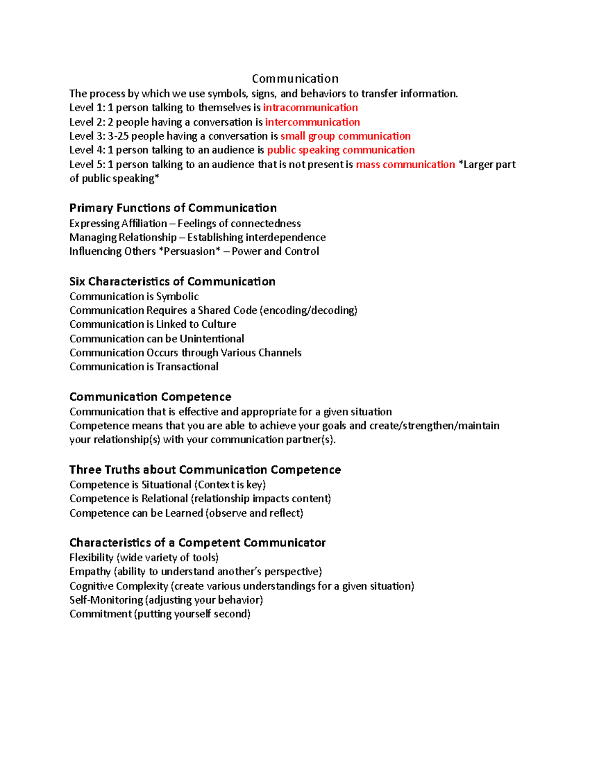 Communication CJ 203 - Communication The process by which we use ...