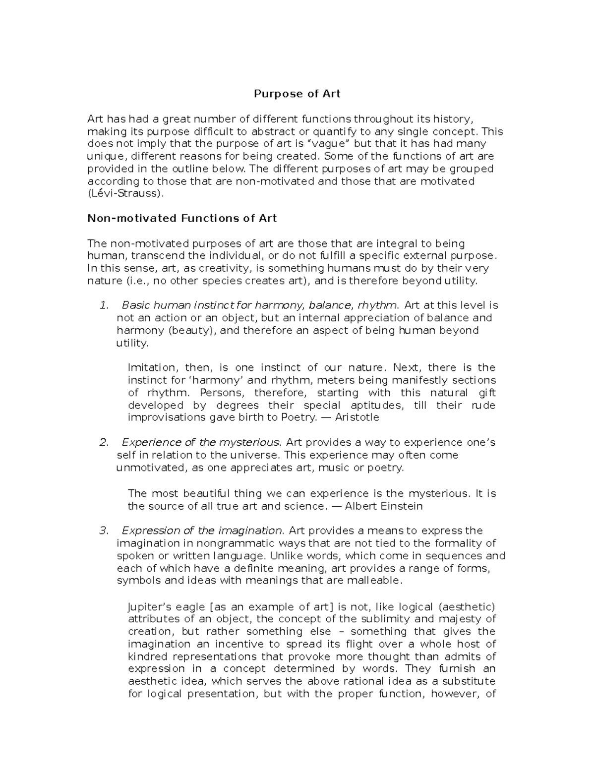 Purpose-OF-ART - Art Appreciation GEC AA - Purpose of Art Art has had a ...