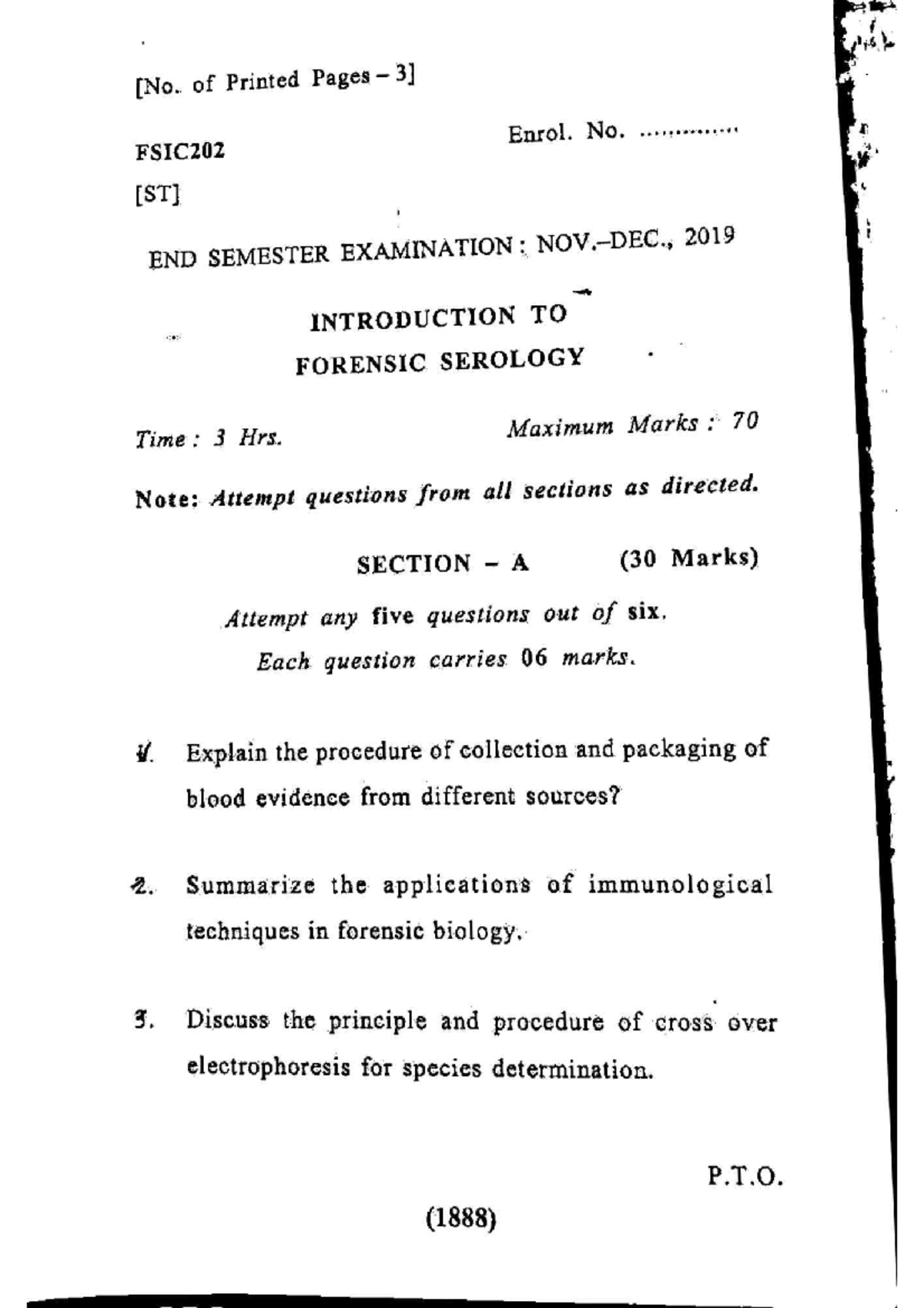 INTRODUCTION TO FORENSIC SEROLOGY - Forensic Science - Studocu
