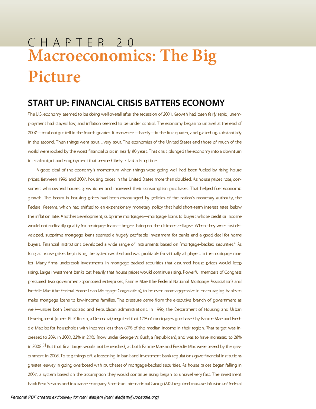 Principles Of Economics Chapter 20 - C H A P T E R 2 0 Macroeconomics ...