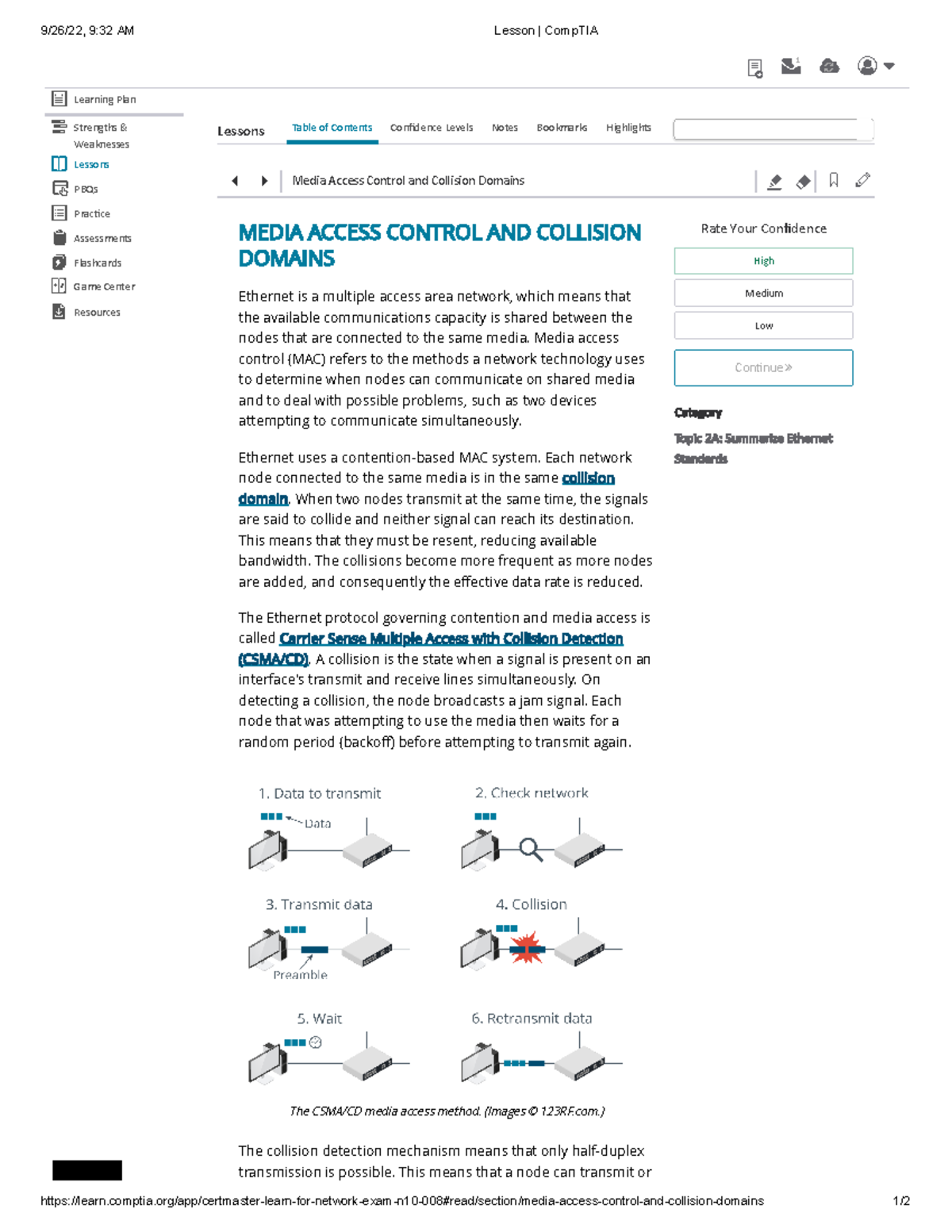 Lesson 2-5 - CompTia Netowrk+ EBook Chapter 2 Section - 9/26/22, 9:32 ...