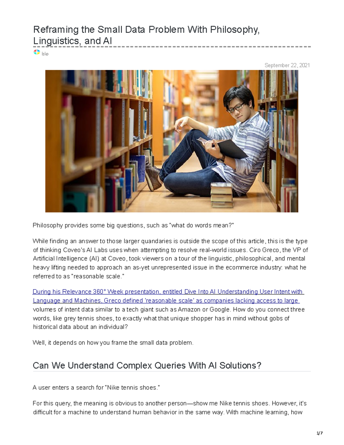 Artículo - Reframing the Small Data Problem With Philosophy Linguistics ...